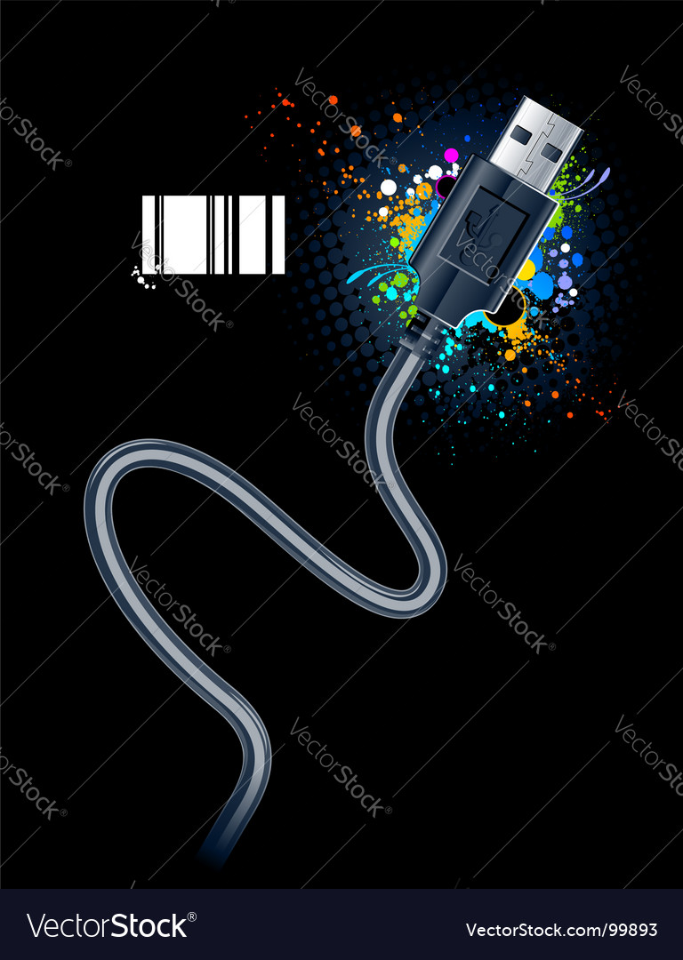 Usb wire Royalty Free Vector Image - VectorStock