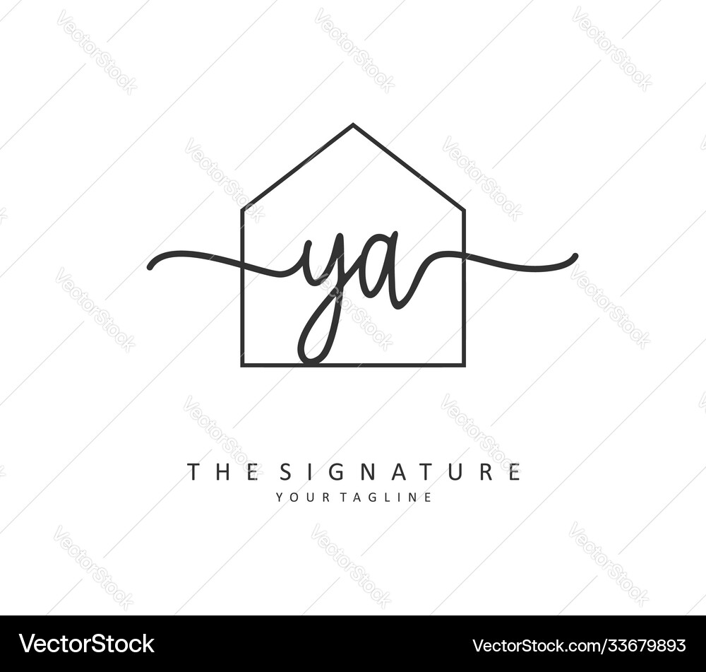 Ya initial letter handwriting and signature logo Vector Image