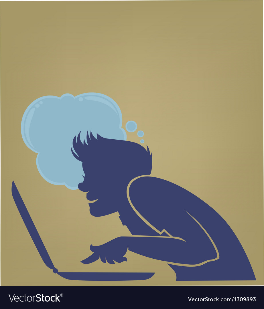 Young computer user Royalty Free Vector Image - VectorStock