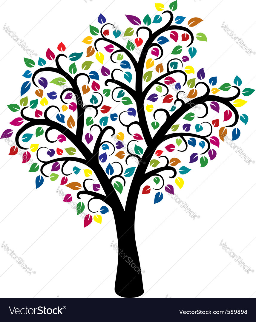 Colorful tree Royalty Free Vector Image - VectorStock