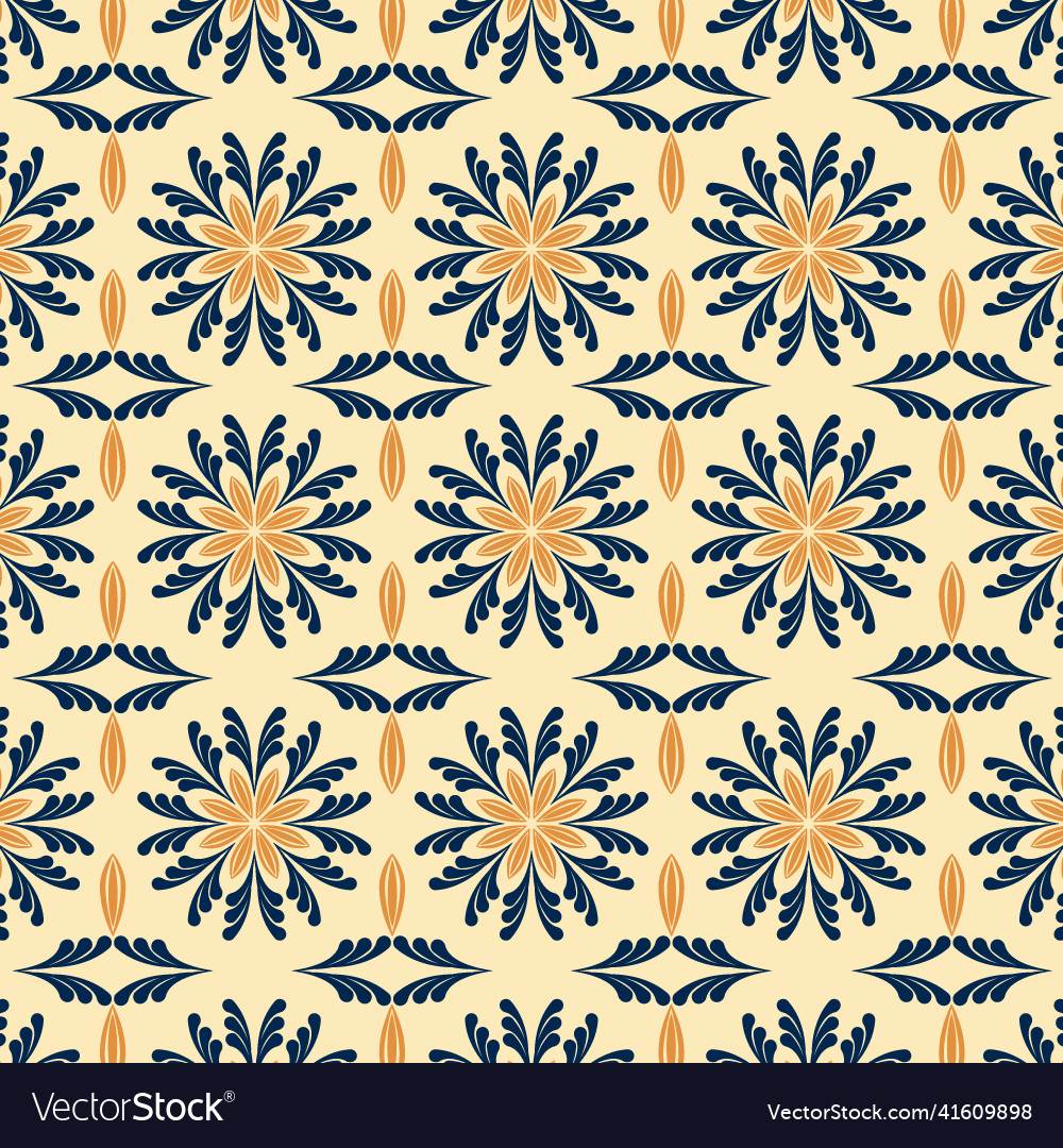 Mandala flower geometric color pattern seamless Vector Image