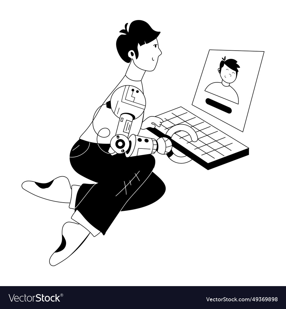 Robot user Royalty Free Vector Image - VectorStock