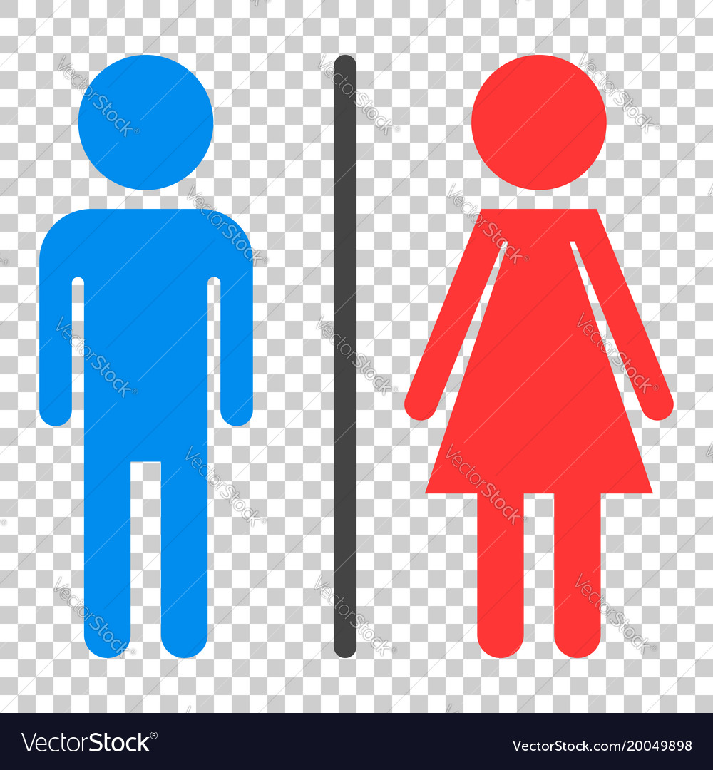 Wc Toilette flache Ikone Manner und Frauen Zeichen