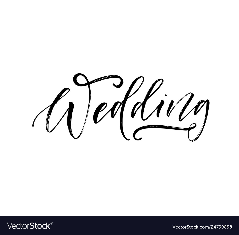 Wedding phrase lettering Royalty Free Vector Image Wedding phrase lettering Royalty Free Vector Image