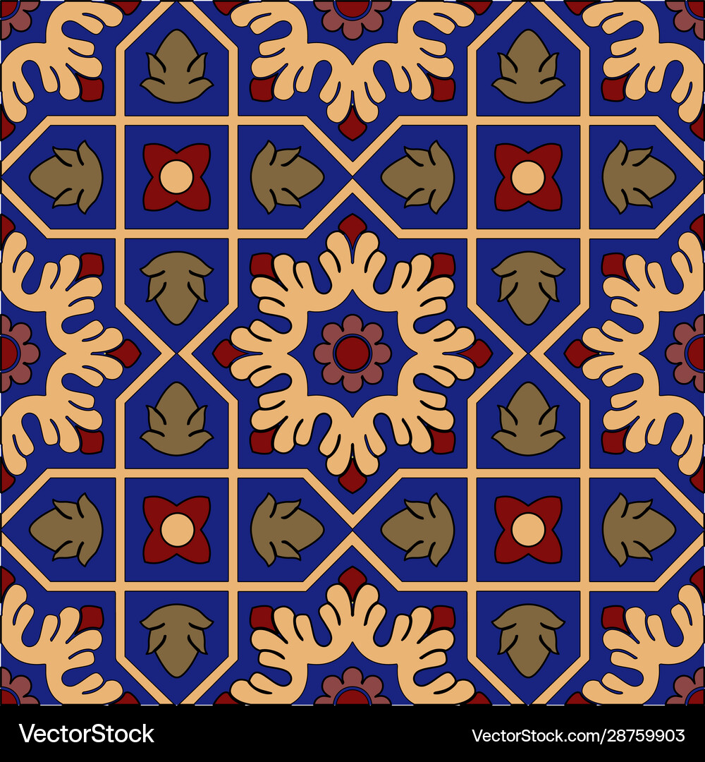 Arabesque seamless floral decorative traditional Vector Image