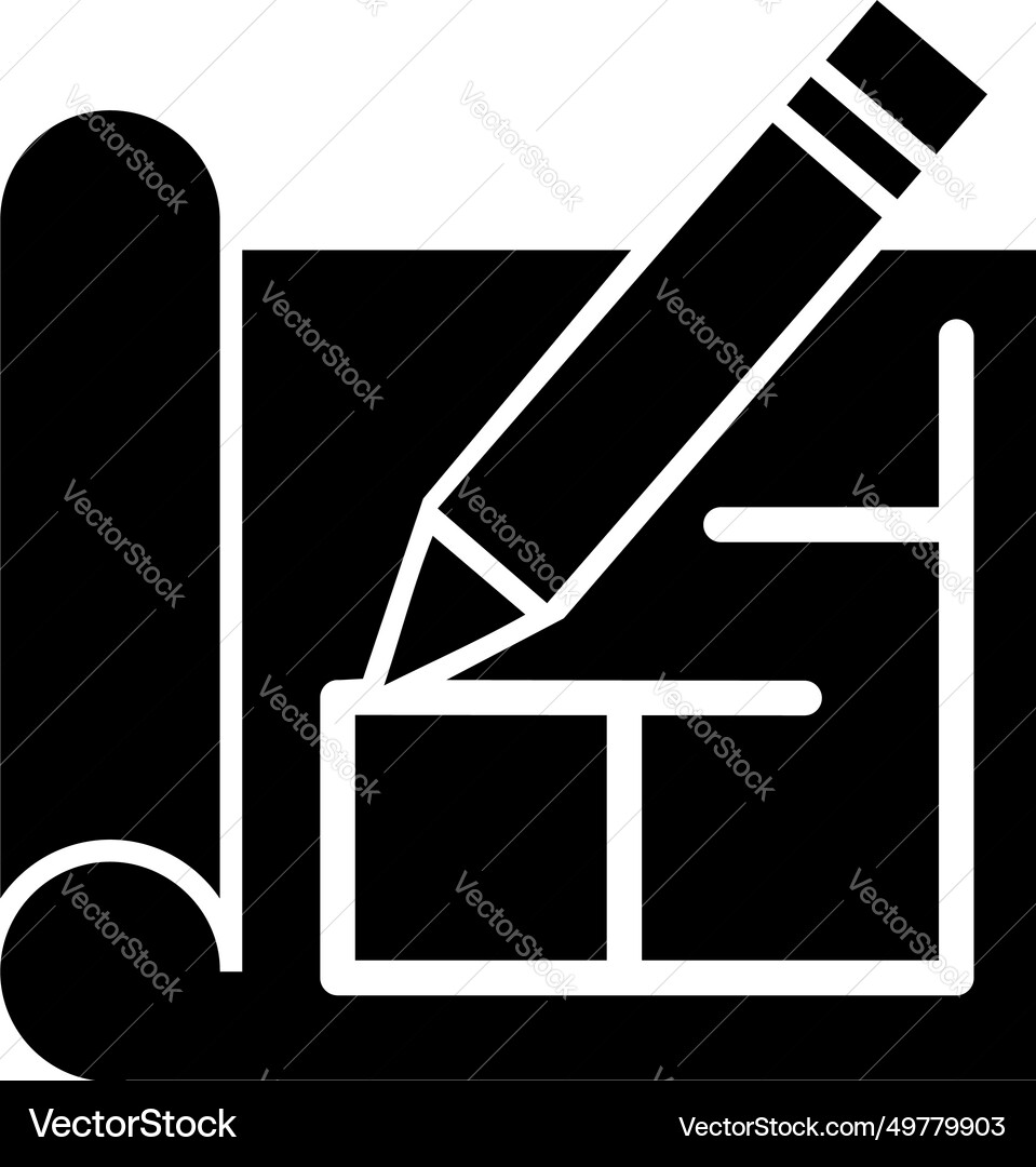 Architecture plan glyph icon pictogram symbol Vector Image