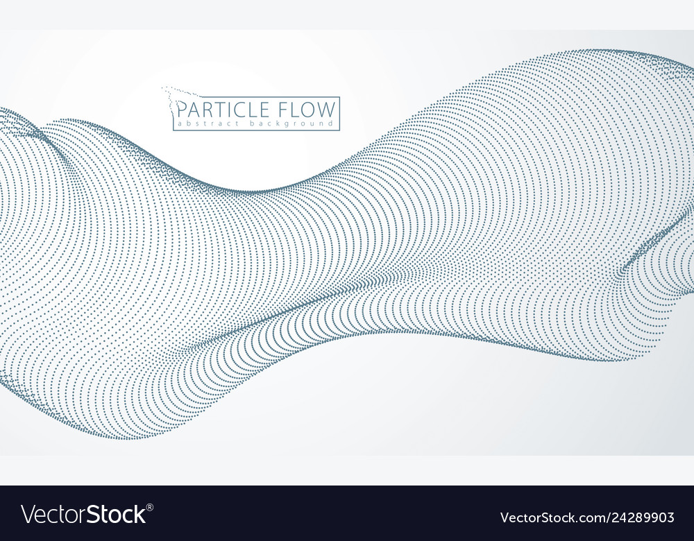 Array of particles flowing dynamic sound wave 3d Vector Image