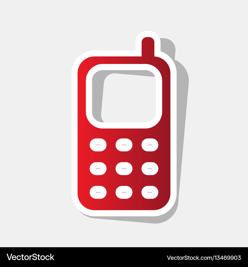 Cell phone sign new year reddish icon Royalty Free Vector