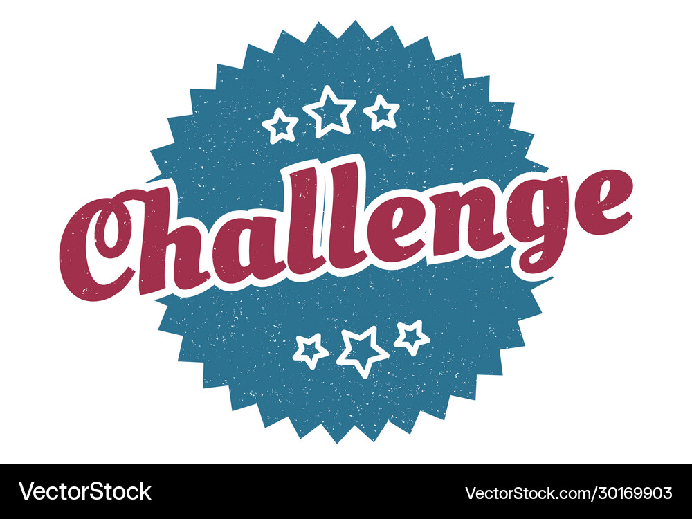 Challenge sign round vintage retro Royalty Free Vector Image