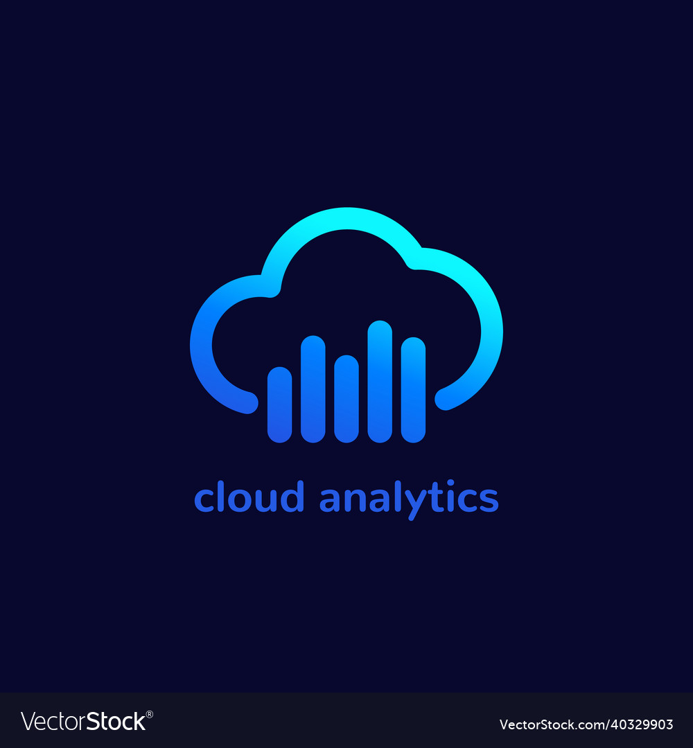 Cloud analytics icon logo Royalty Free Vector Image