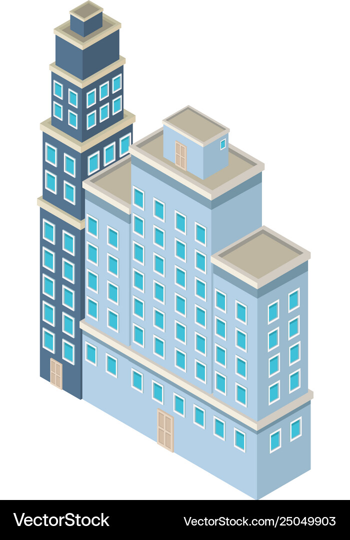 Company buildings isometric Royalty Free Vector Image