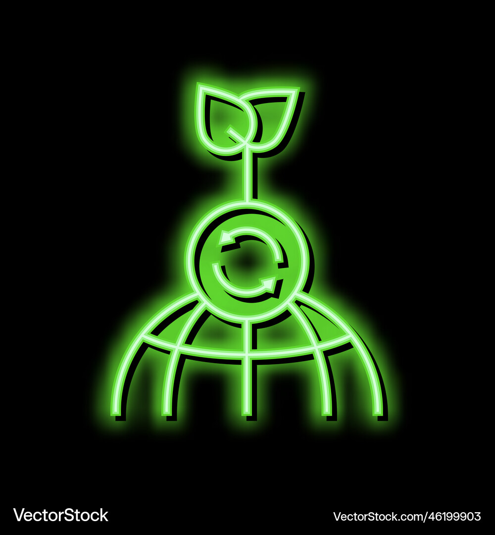 Ecology and energy saving neon glow icon Vector Image