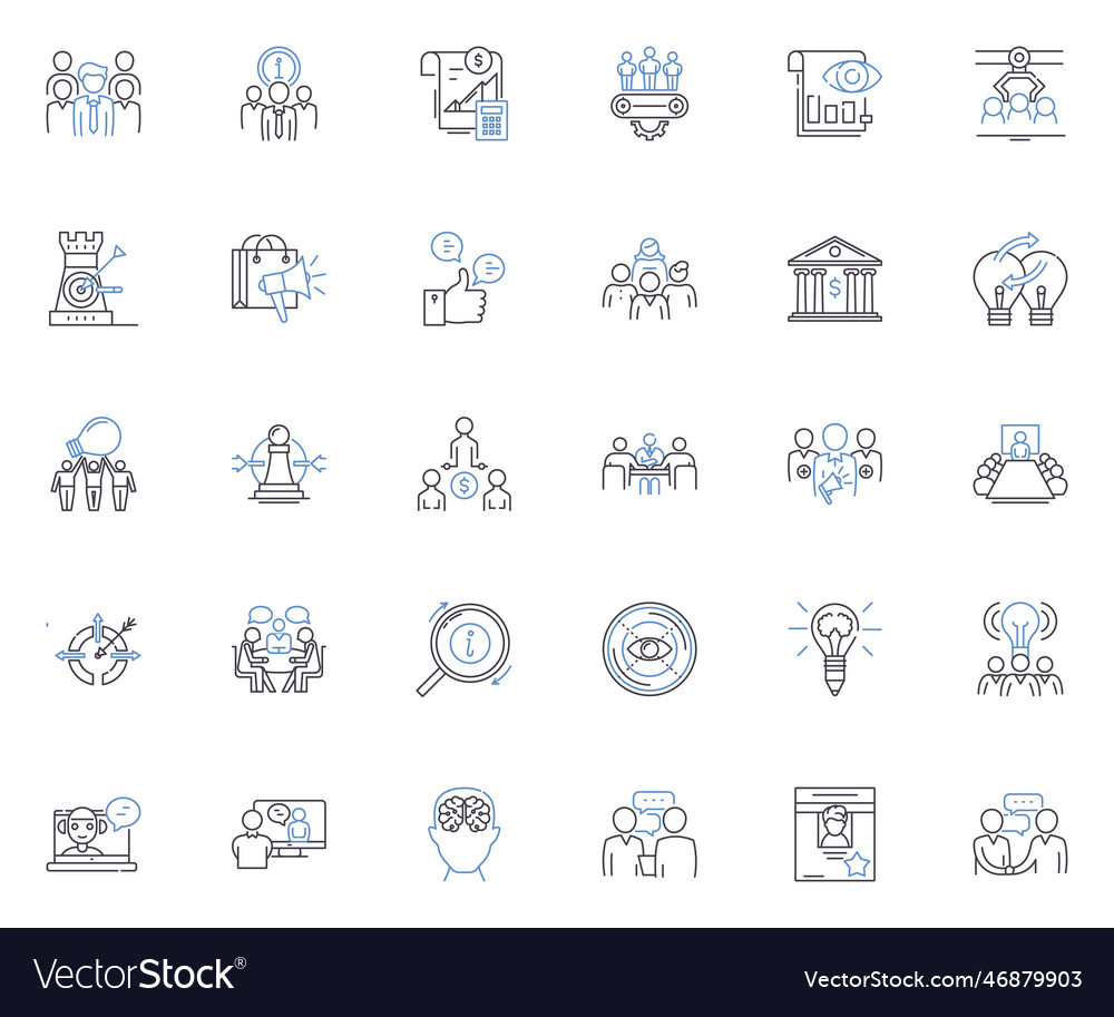 Firm Nerk Line Icons Collection Quality Royalty Free Vector