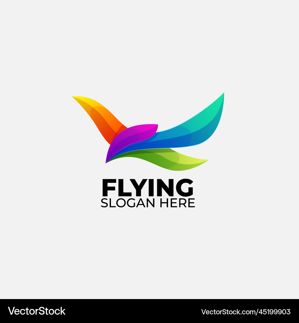 Flying logo gradient colorful Royalty Free Vector Image