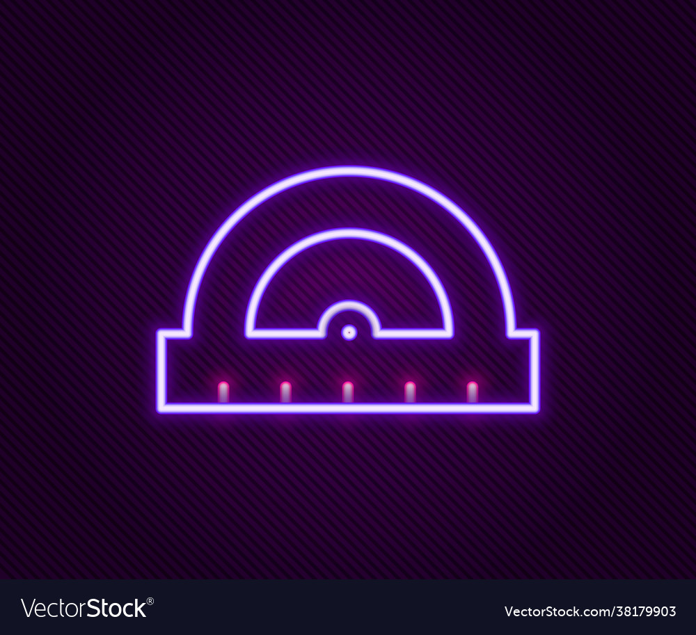 Glowing neon line protractor grid for measuring Vector Image Glowing neon line protractor grid for measuring Vector Image