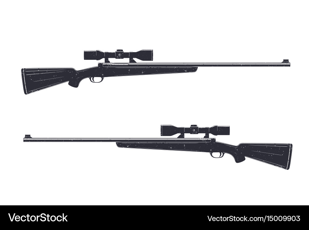 Hunting rifle with optical sight sniper Royalty Free Vector
