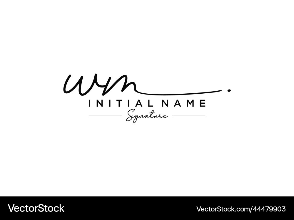 Initial wm signature logo template hand drawn Vector Image