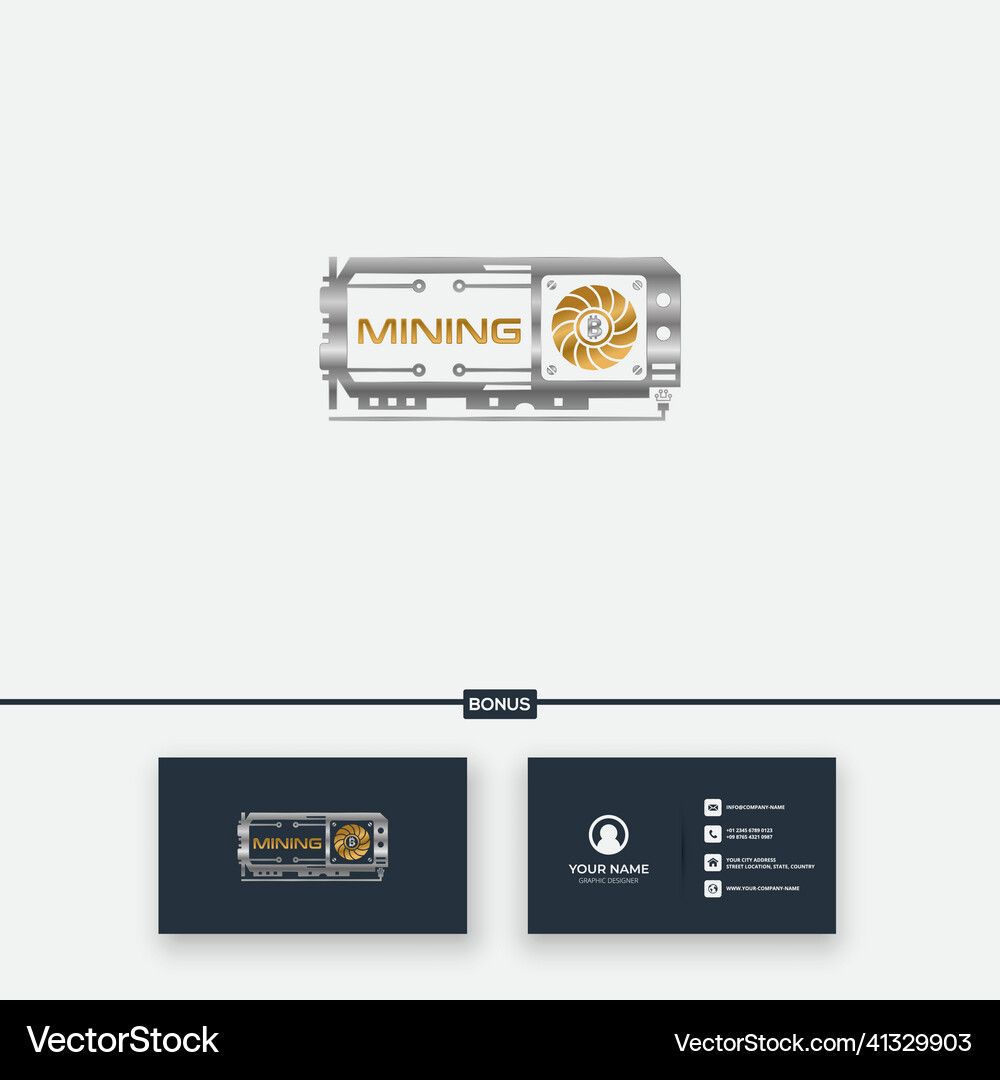 King of mining crypto currency logo Royalty Free Vector