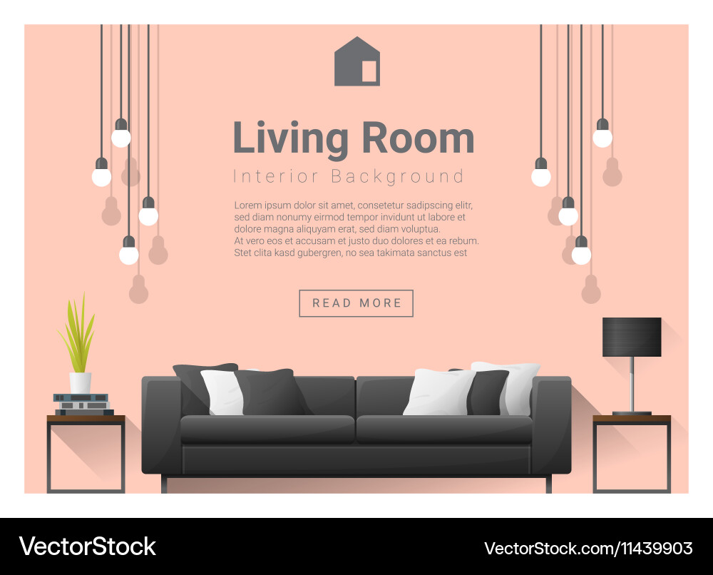 Modern living room Interior background 6 Vector Image