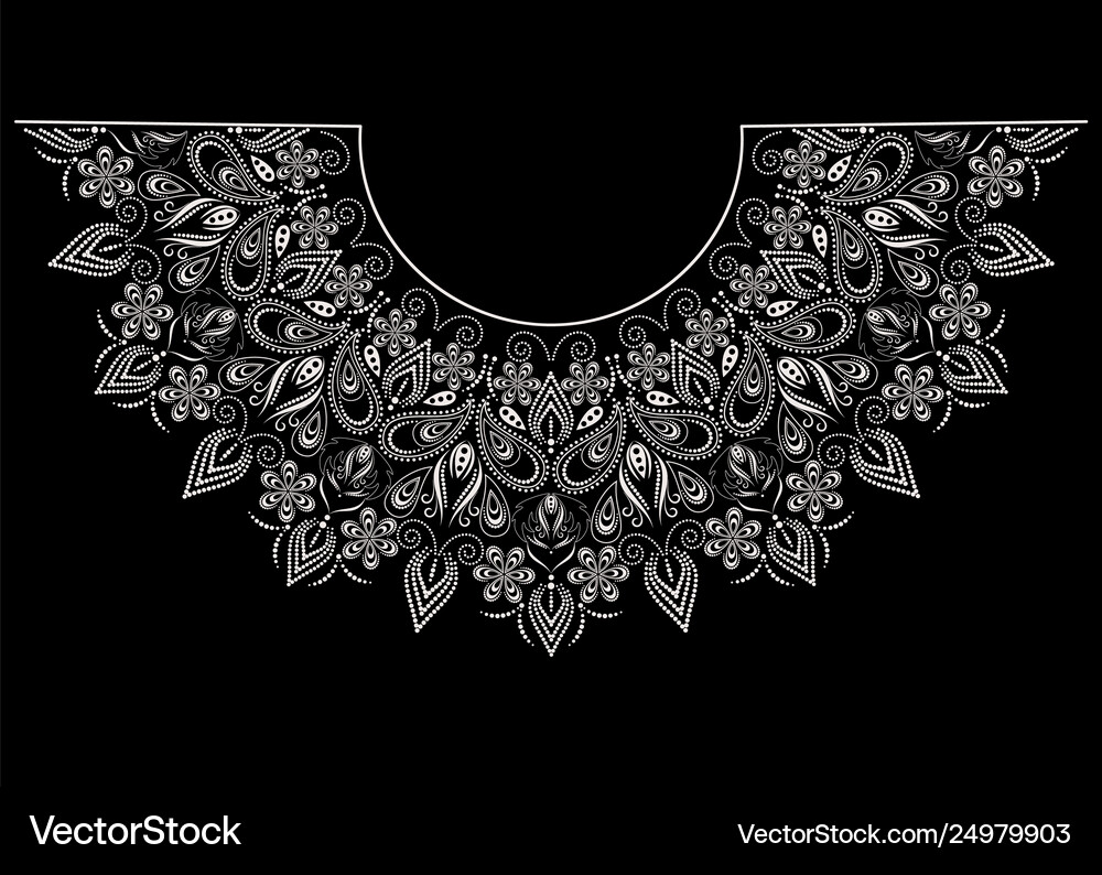 Neckline - ornamental floral design Royalty Free Vector