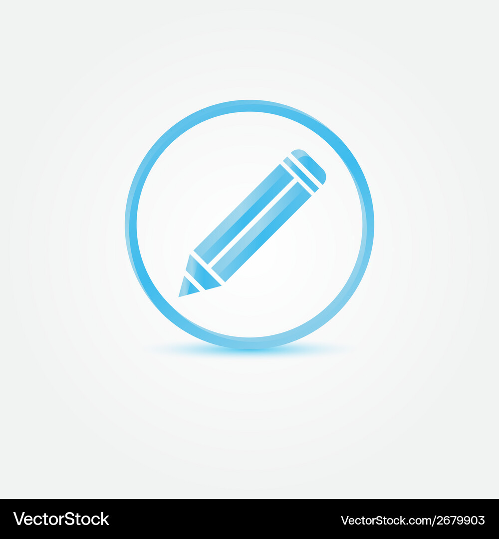 Pencil icon - abstract blue writer symbol Vector Image