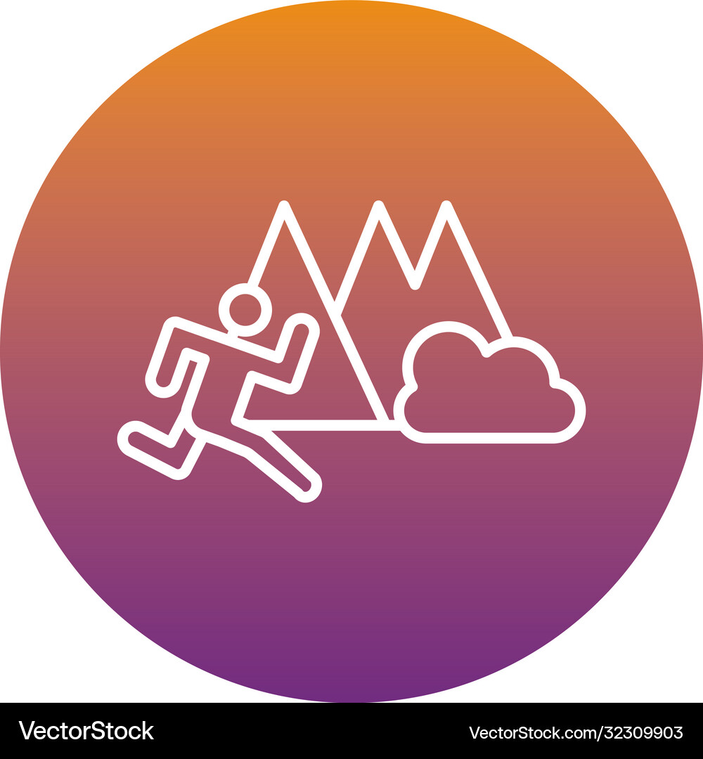 Runner avatar figure in camp block style icon Vector Image