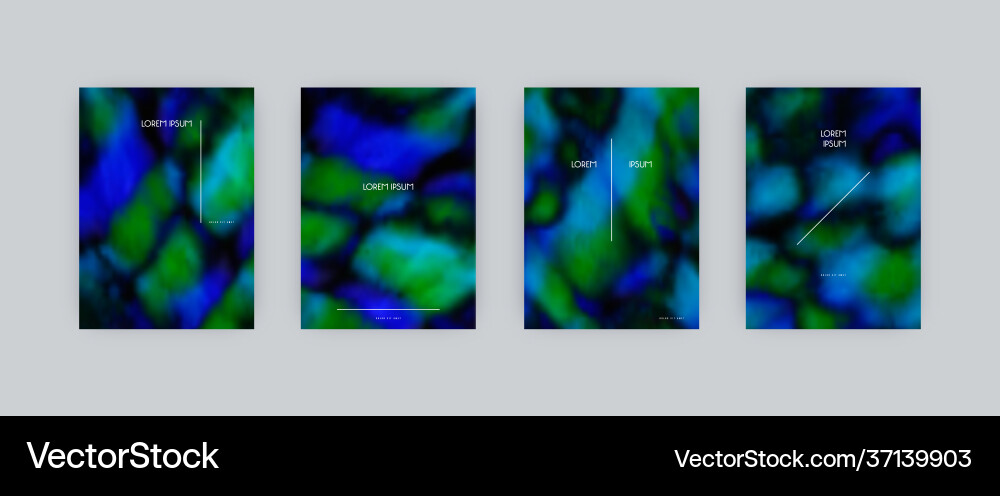 Set cover templates in cold colors Royalty Free Vector Image