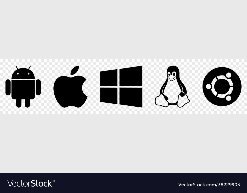 Set operating system logos Royalty Free Vector Image Set operating system logos Royalty Free Vector Image