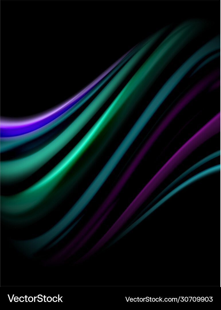 Silk smooth lines on black liquid fluid color Vector Image