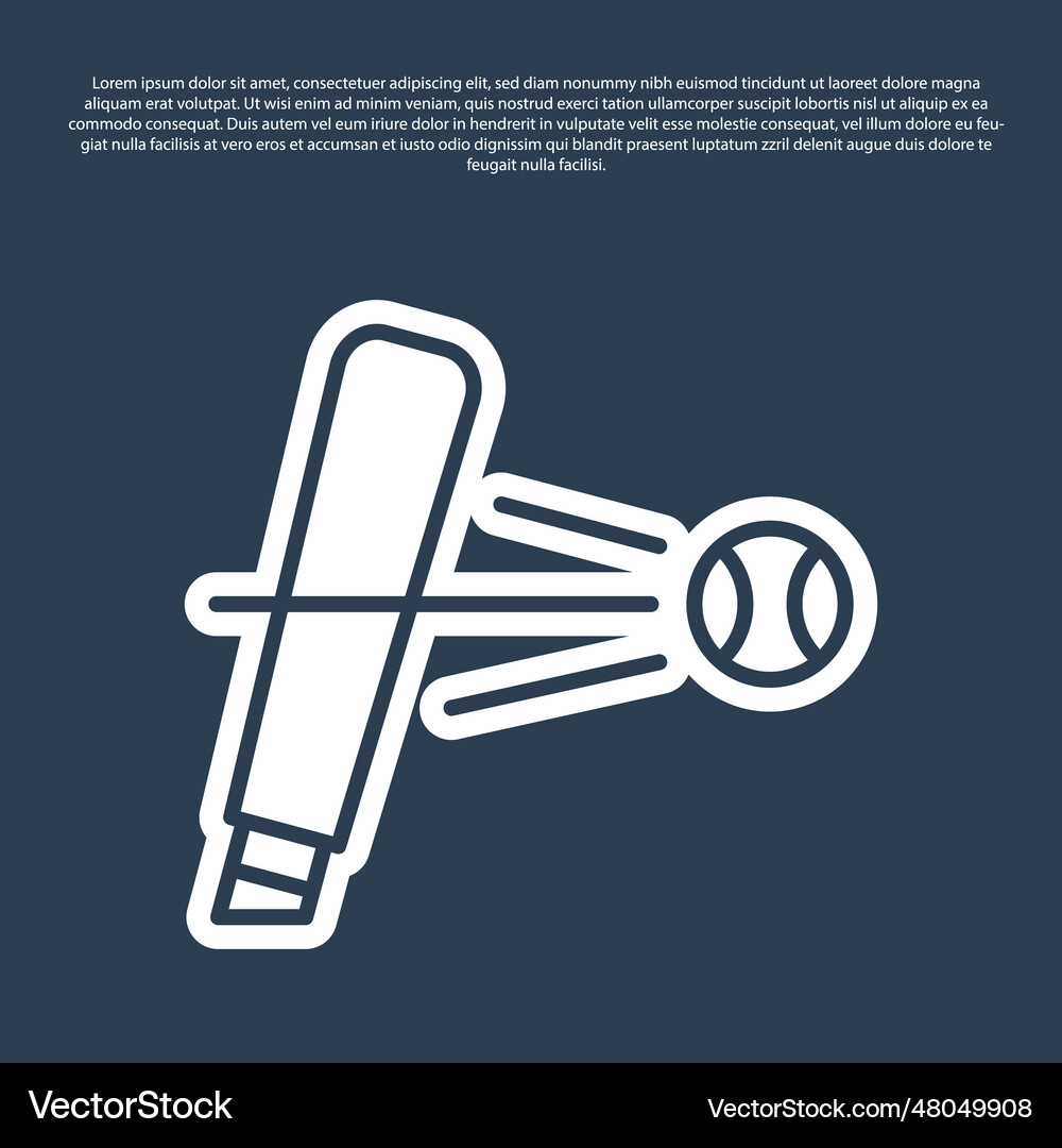 Blue line baseball bat with ball icon isolated Vector Image