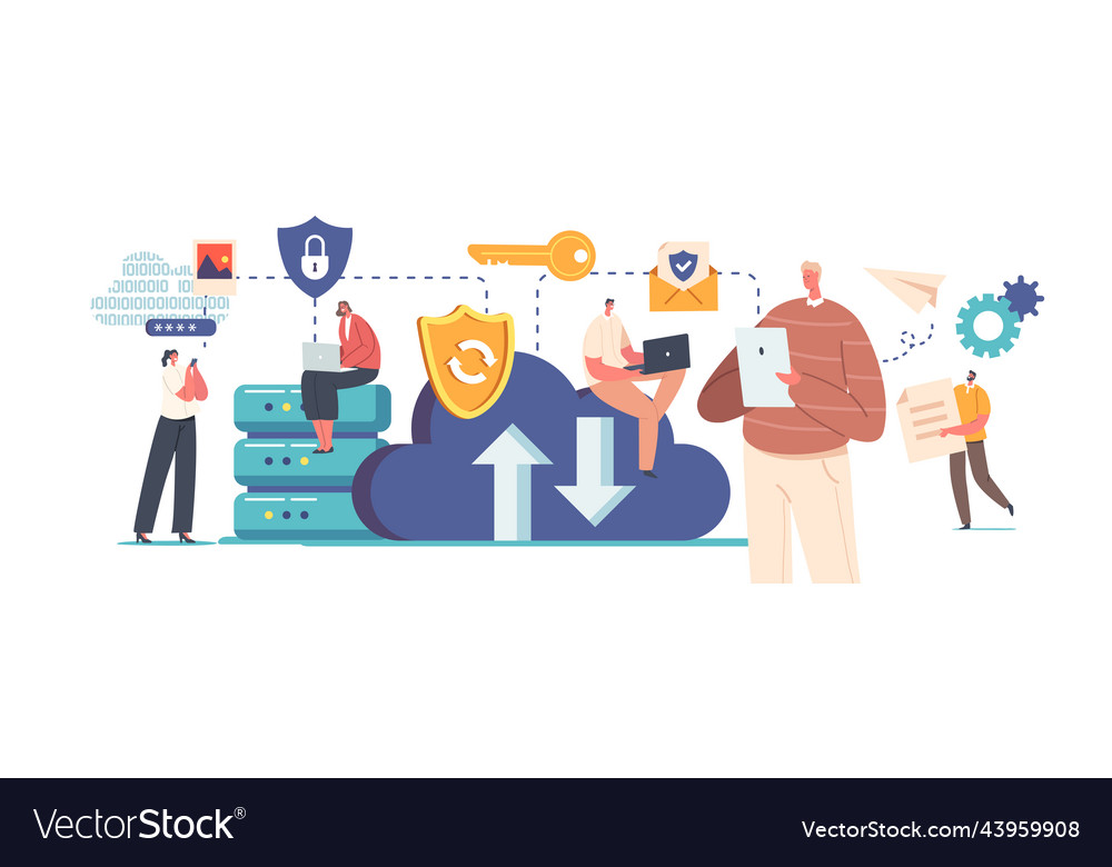 Cloud data safety concept internet security Vector Image