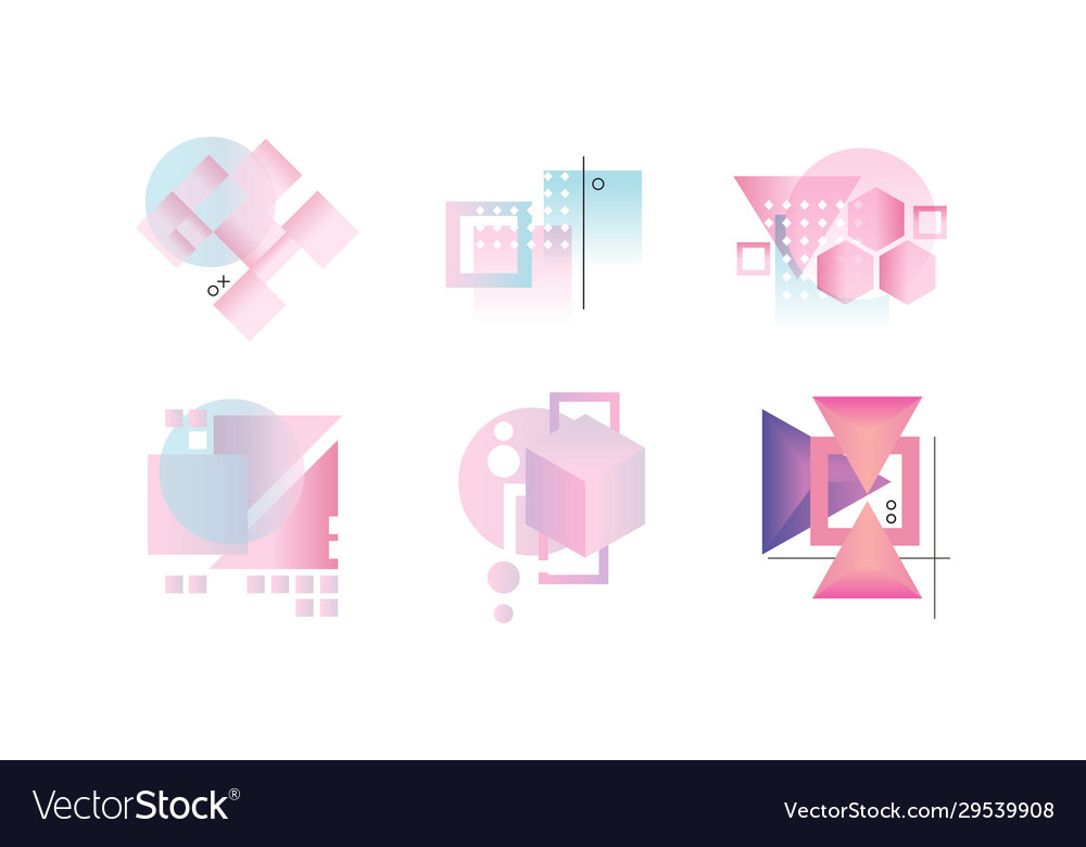 Collection abstract badges various geometric Vector Image