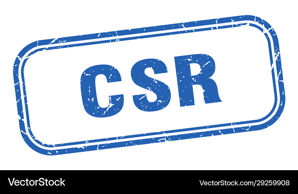 Csr stamp square grunge blue sign tag Royalty Free Vector