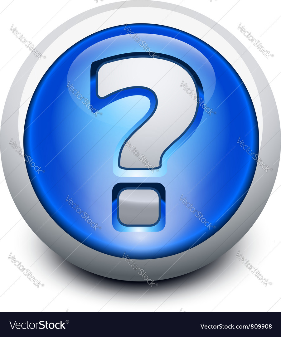Glassy question button Royalty Free Vector Image