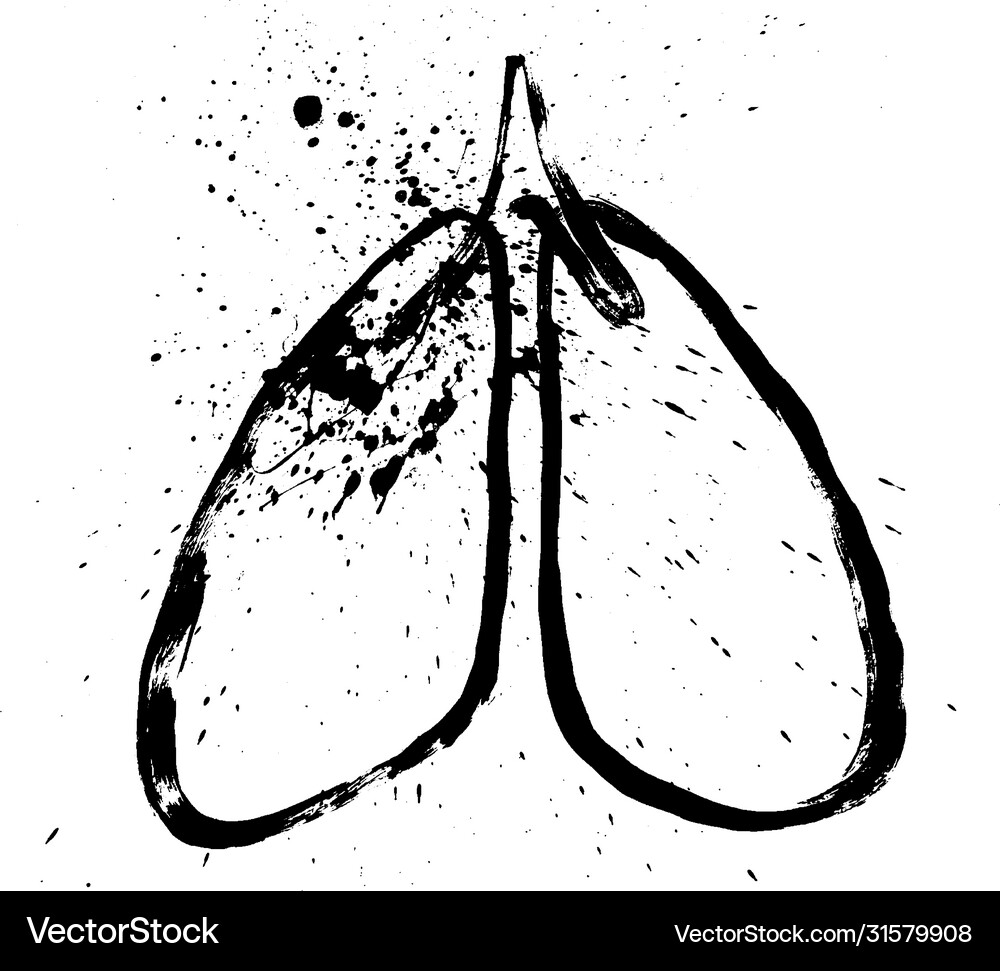 Healthy lung and damage lungs disease icon Vector Image
