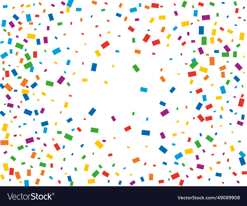 Holiday rectangular confetti light rainbow Vector Image