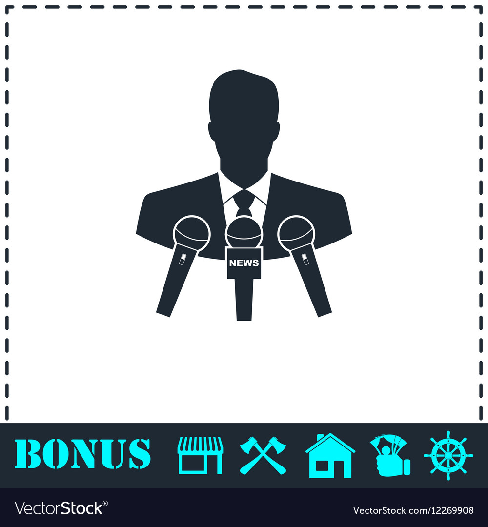 Interview icon flat Royalty Free Vector Image - VectorStock