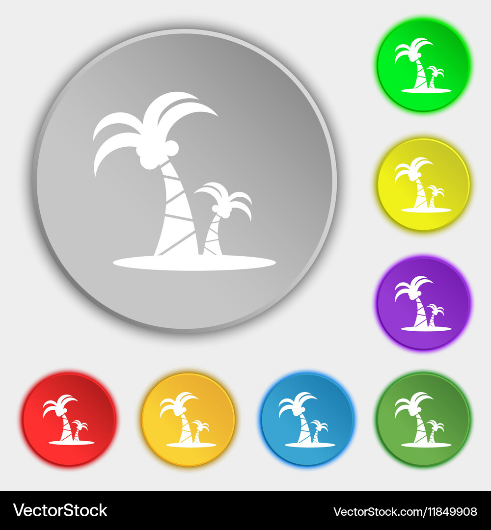 Paml icon sign symbol on eight flat buttons Vector Image