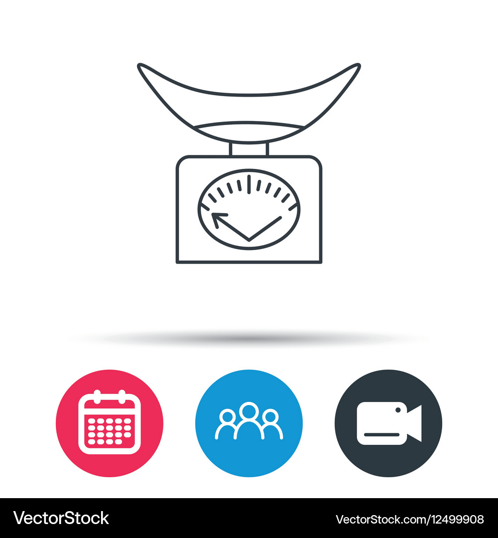 Scales icon kitchen weighing tool sign Royalty Free Vector