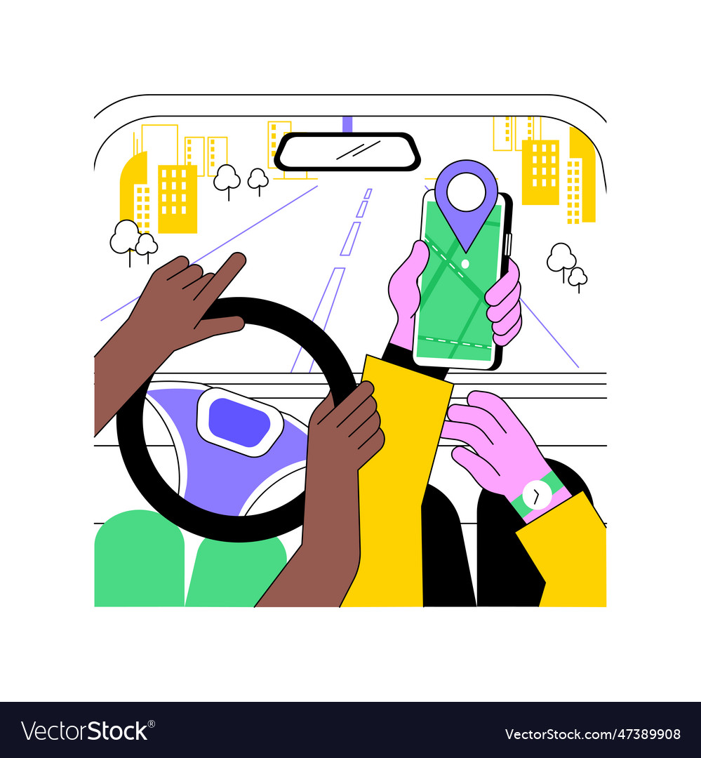 Using navigation isolated cartoon Royalty Free Vector Image