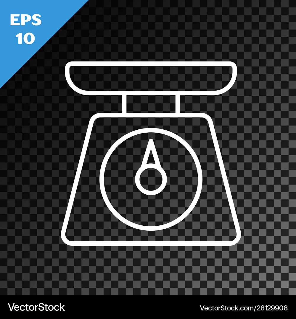 White line scales icon isolated on transparent Vector Image