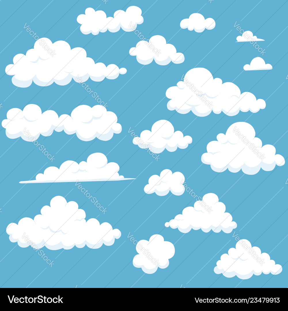 Cartoon cloud set Royalty Free Vector Image - VectorStock