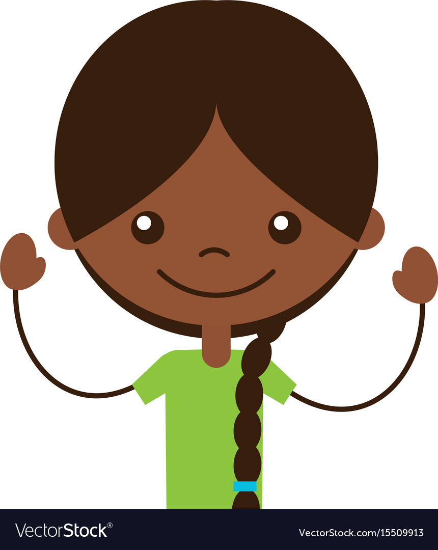 Cute black girl character icon Royalty Free Vector Image