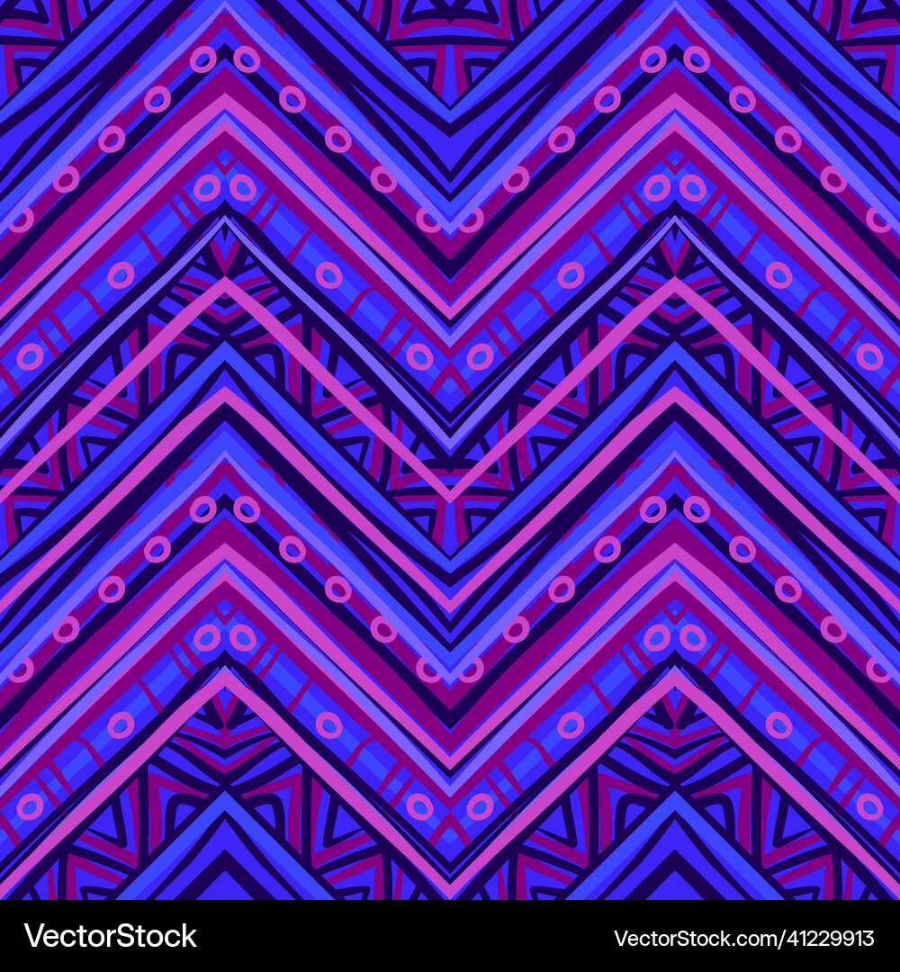 Ethnic zigzag pattern in retro colors seamless Vector Image