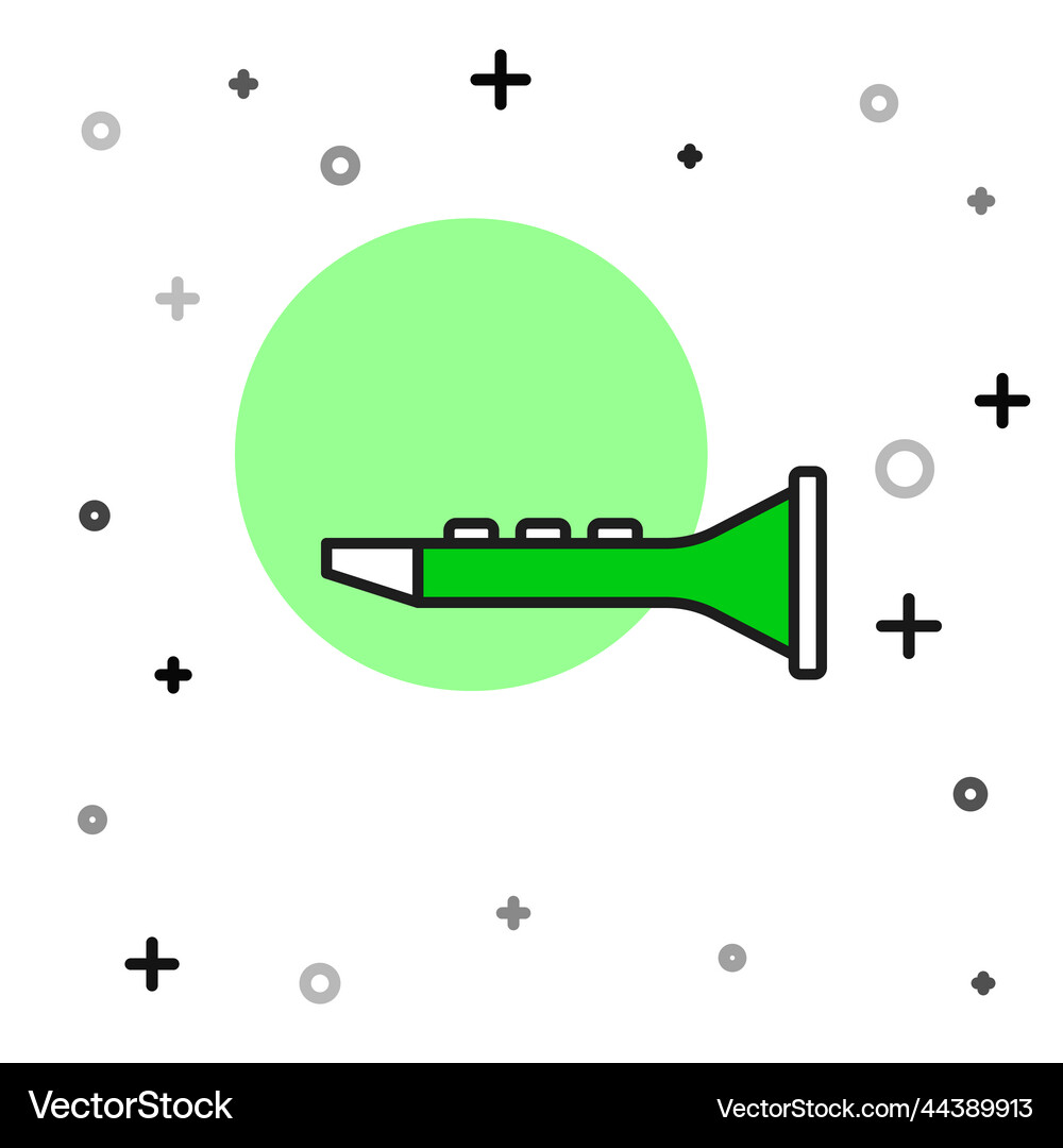 Filled outline clarinet icon isolated on white Vector Image