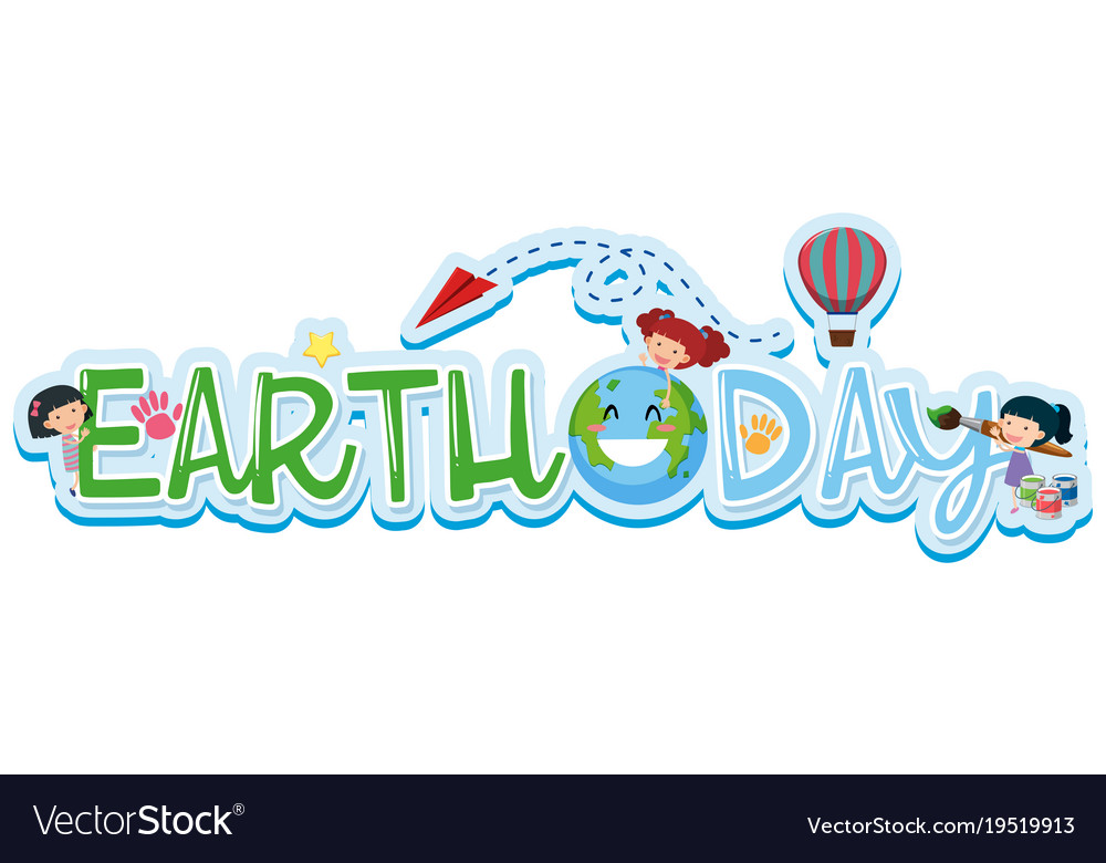 Font design for word earth day Royalty Free Vector Image