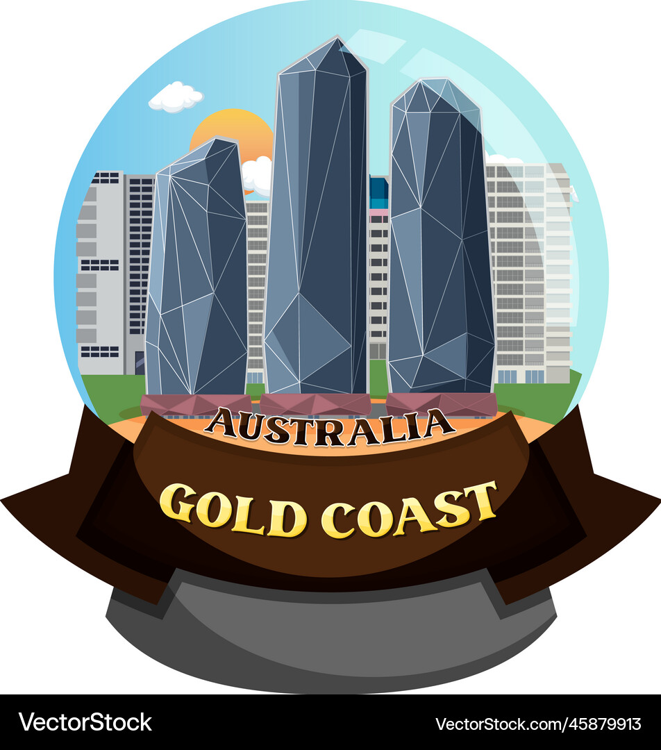 Gold coast australia building landmark Royalty Free Vector