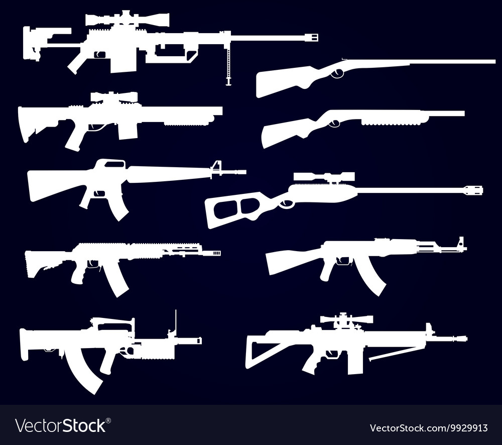 Gun set Royalty Free Vector Image - VectorStock