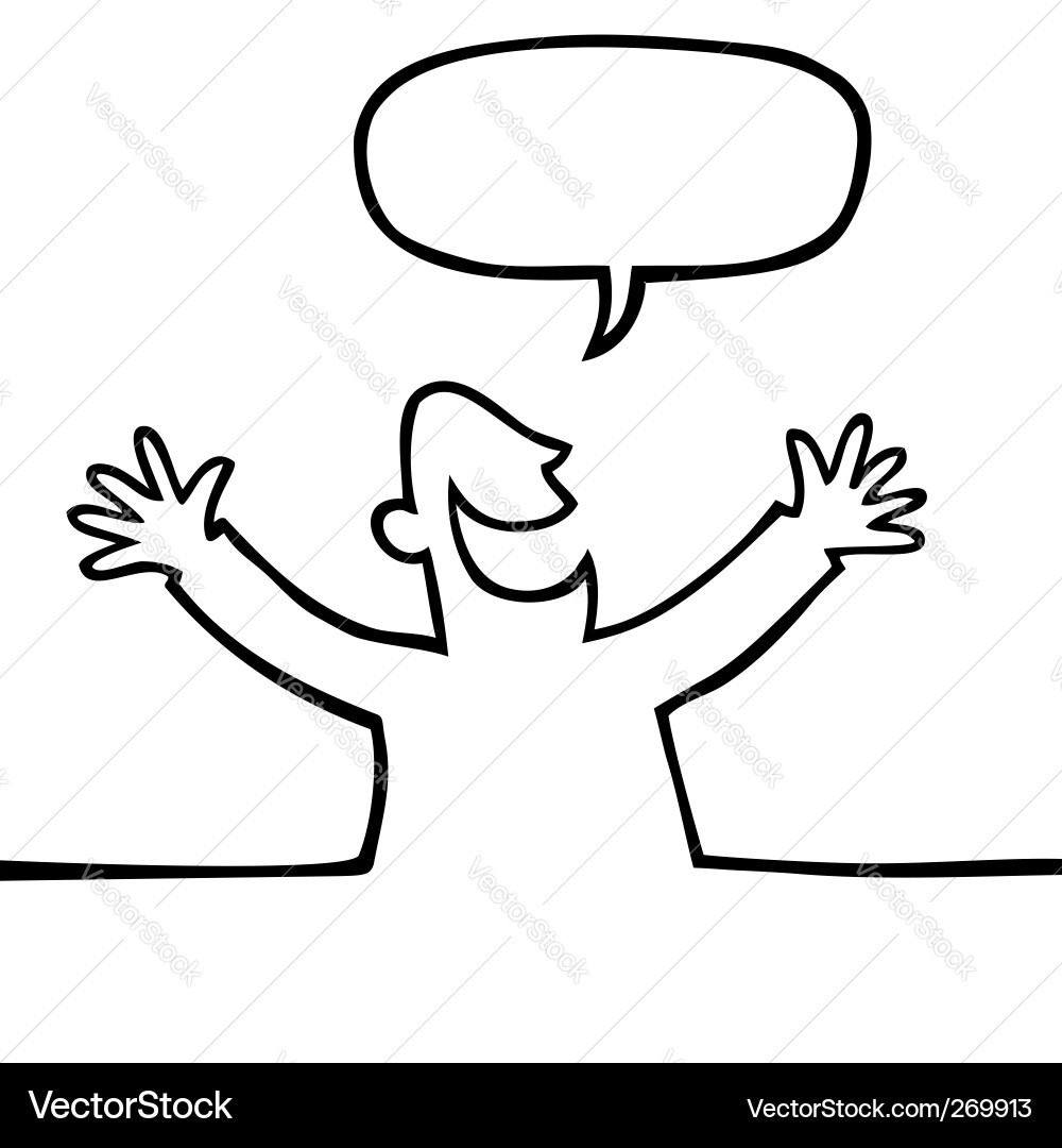 Happy person with open arms Royalty Free Vector Image