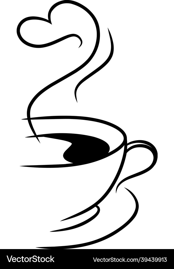 Heart coffee love art Royalty Free Vector Image